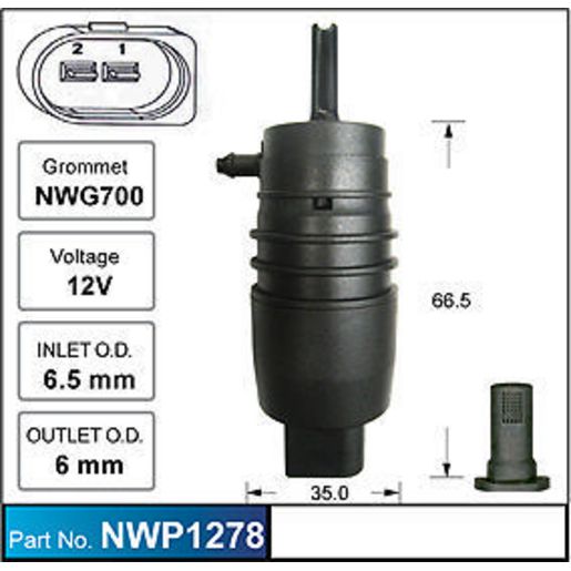 Windscreen Washer Pump - Suit Amarok